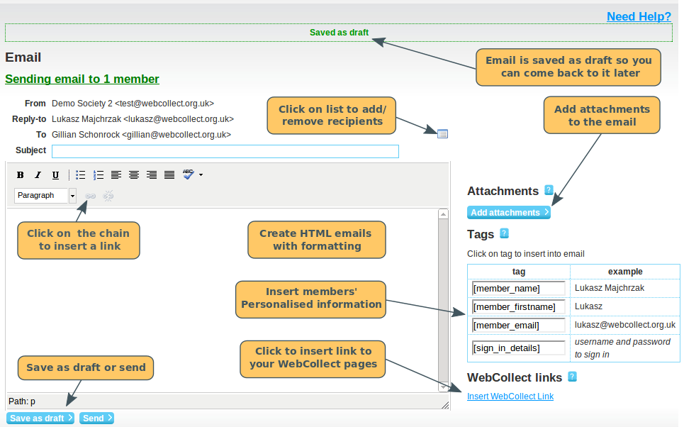WebCollect: Online member management and group email system for clubs ...