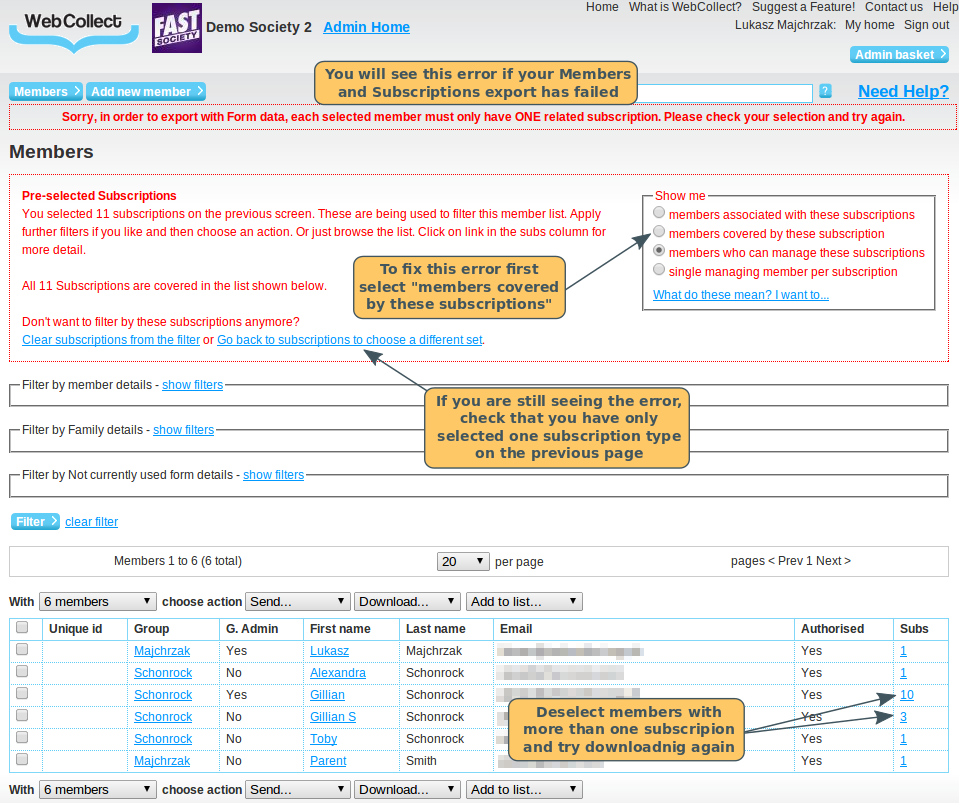 WebCollect: Online software for club and society event and member ...